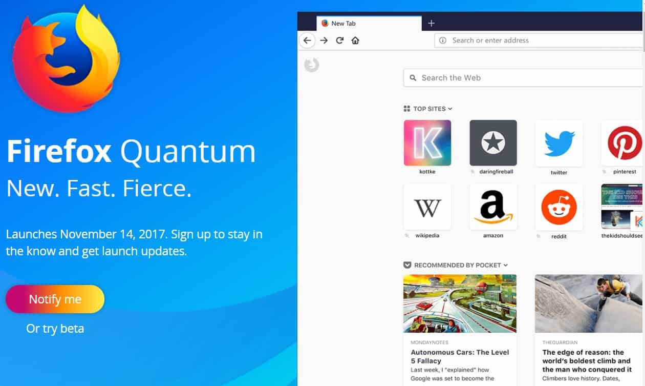 Mozilla onthult bètaversie snellere Firefox Quantum - Techzine.nl